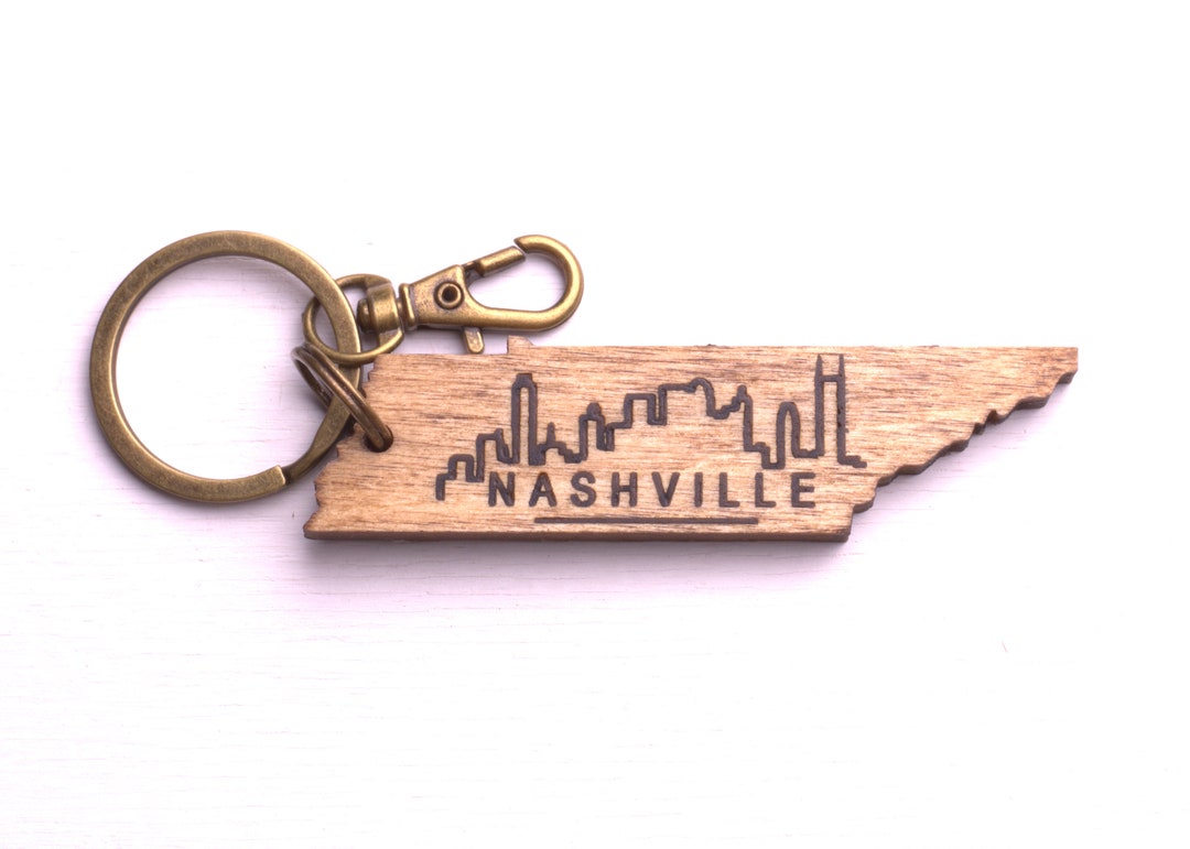 Engraved Wood Keychain, Nashville, Knoxville, Tennessee Skyline ...
