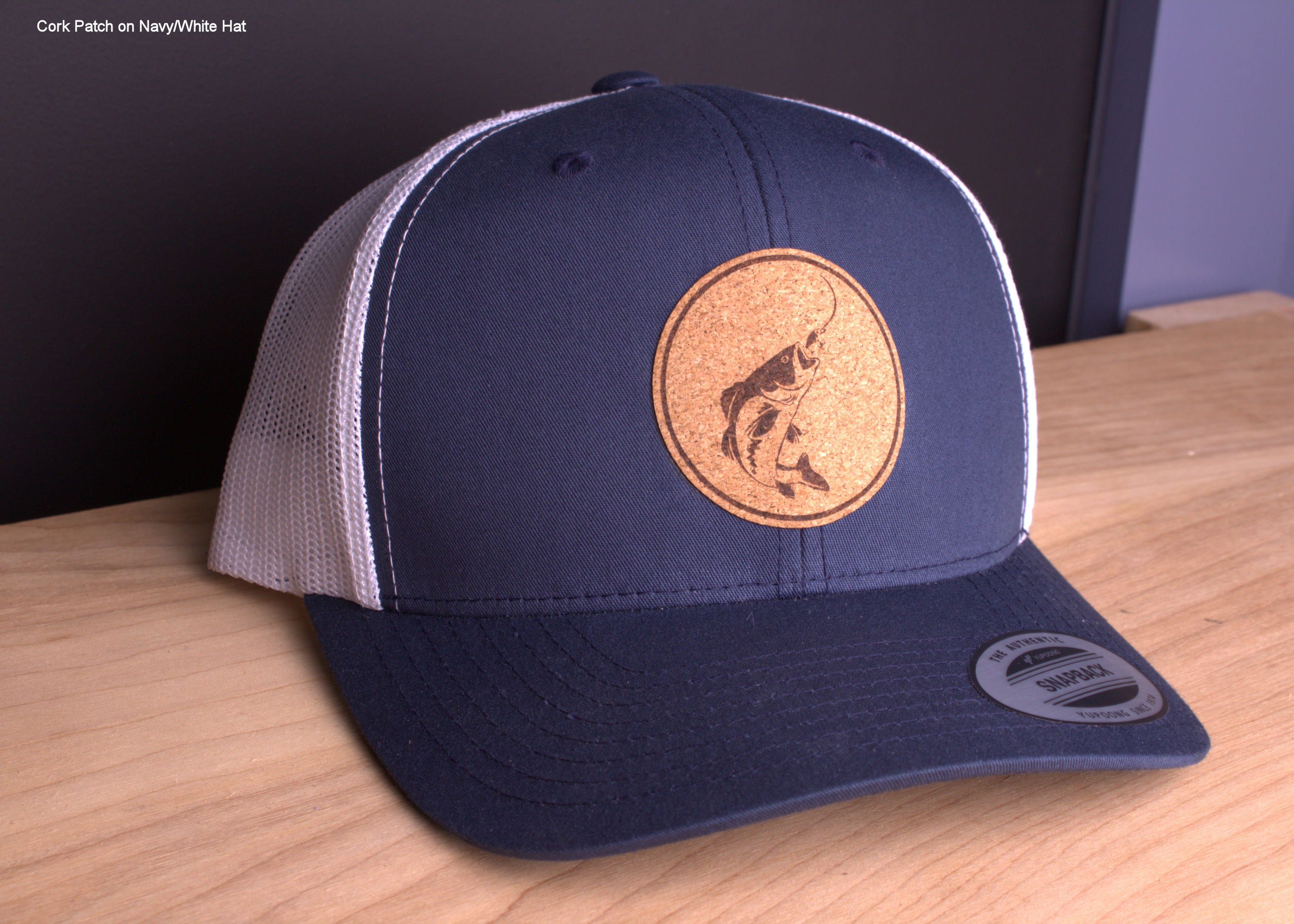 Bass Fishing Baseball Cap, Trucker Style Hat, Structured Leather Patch ...