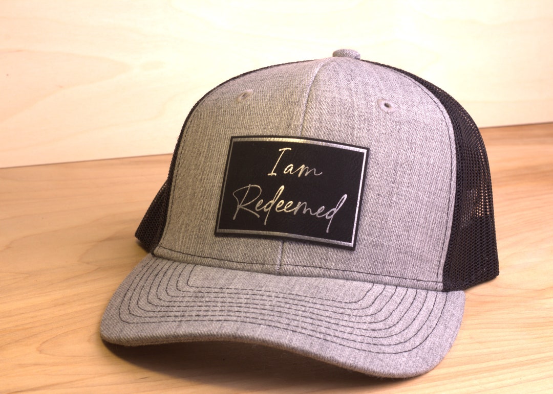 I Am Redeemed Baseball Cap, Trucker Style Hat, Structured Leather Patch ...