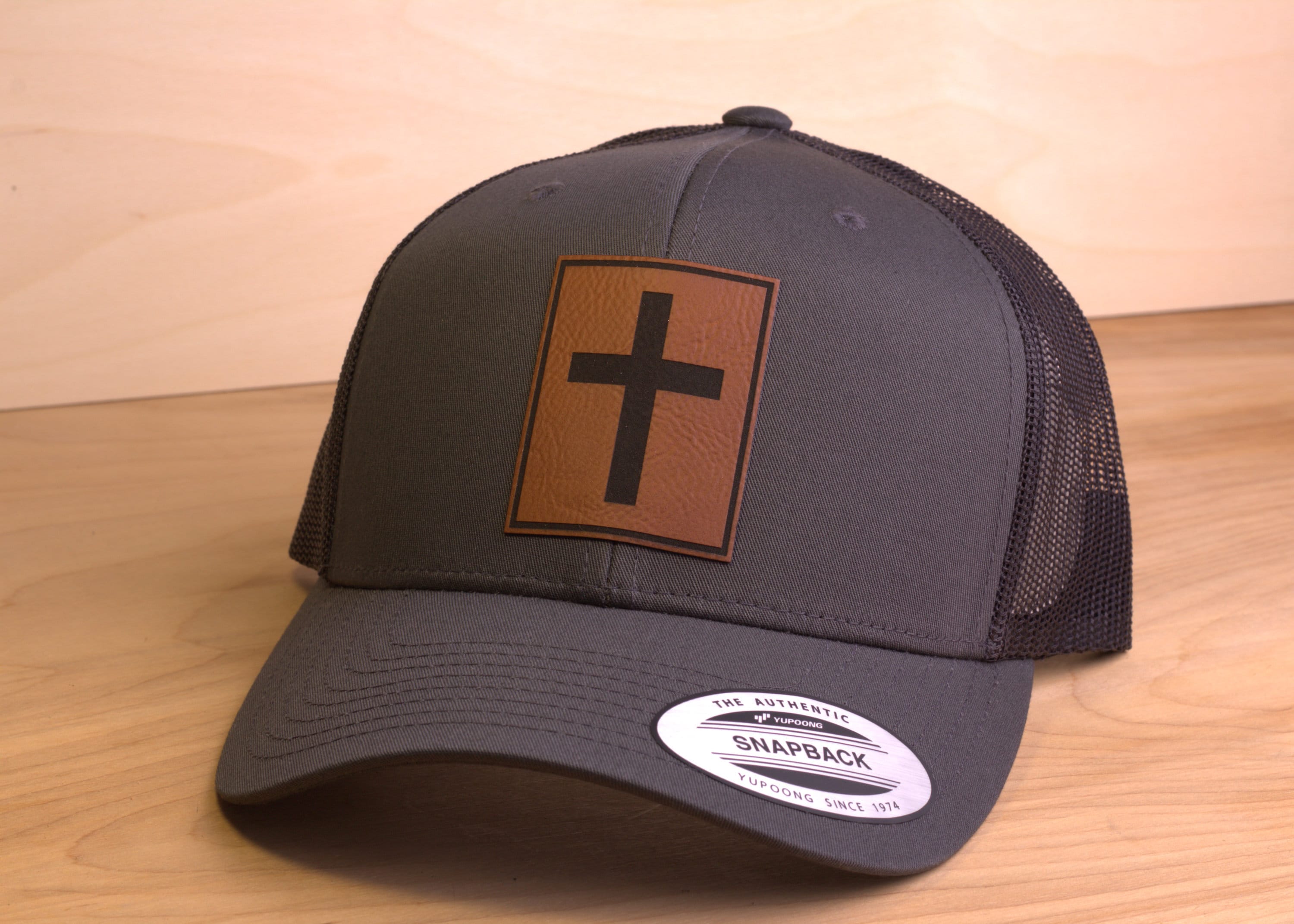 Cross Baseball Cap Trucker Style Hat Leather Patch Hat | Etsy