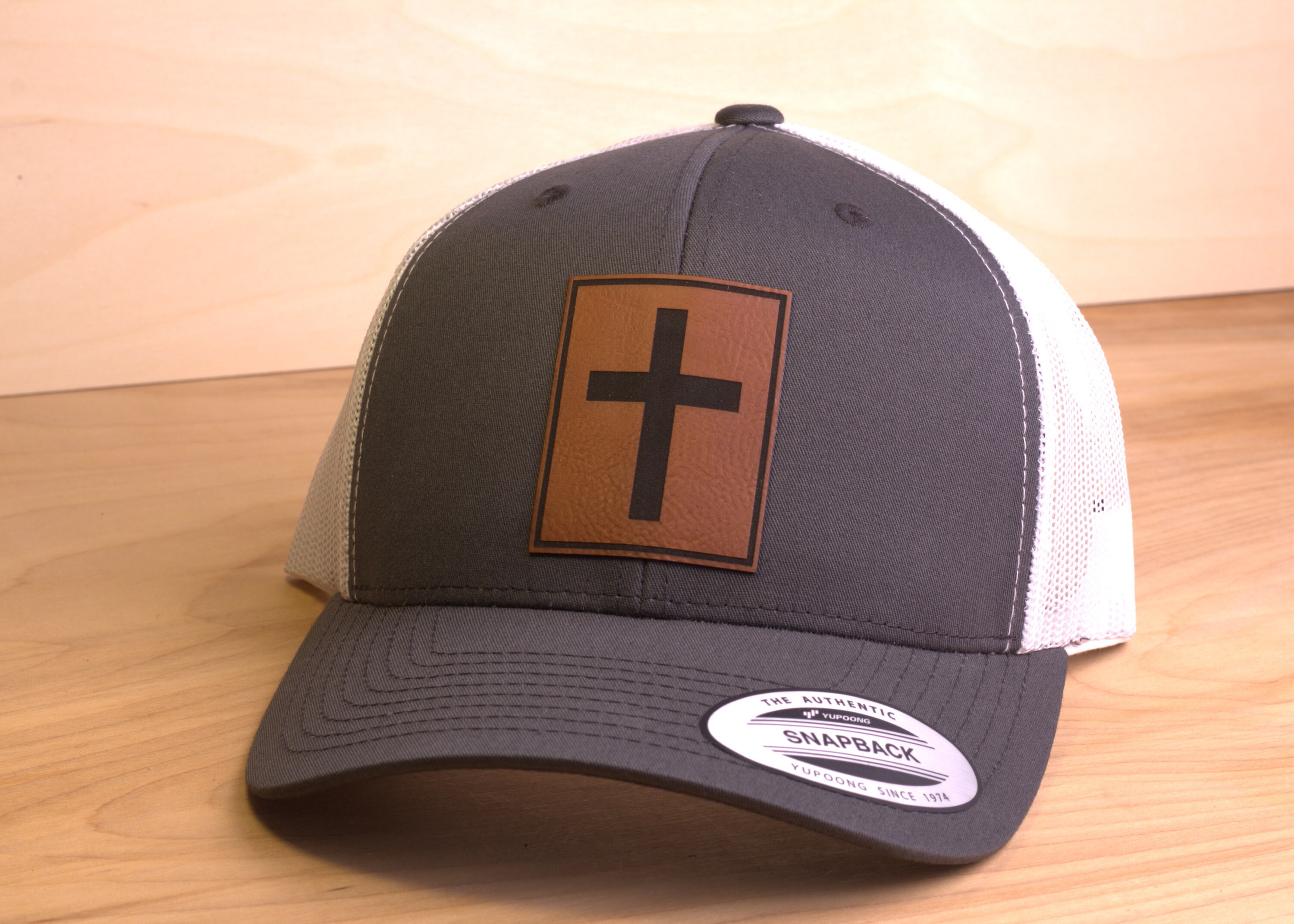 Cross Baseball Cap Trucker Style Hat Leather Patch Hat | Etsy