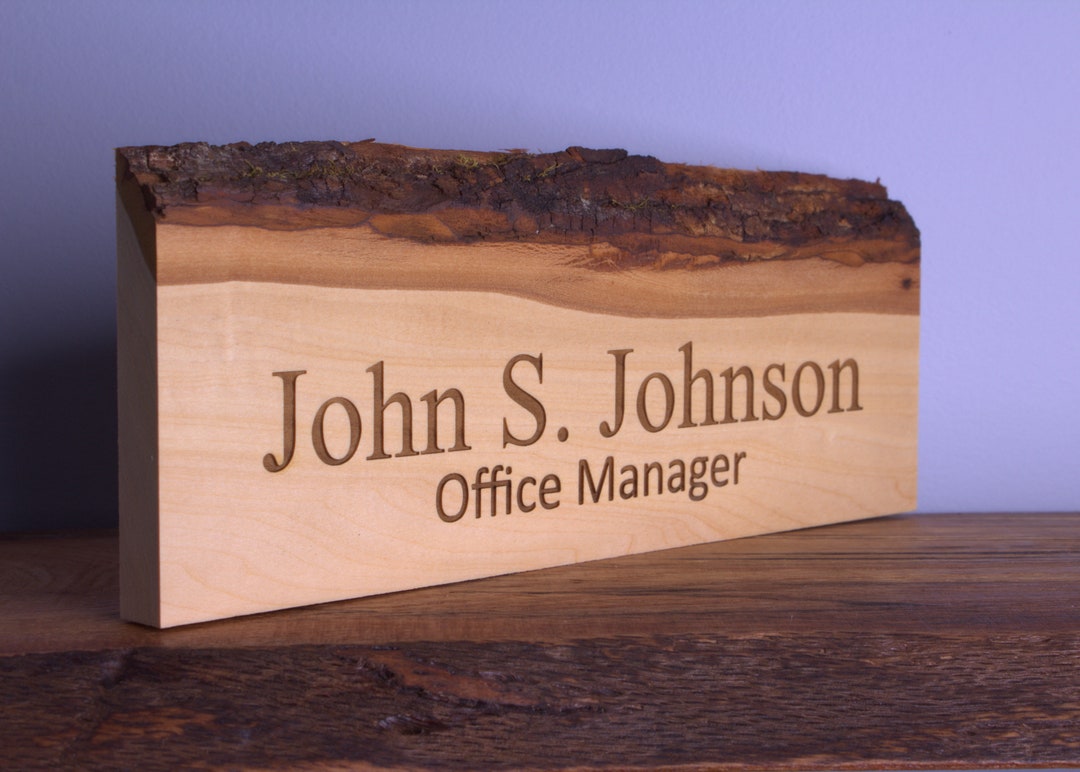 Desk Name Plate, Rustic Wood, Custom Name Sign, Personalized Desk Name ...