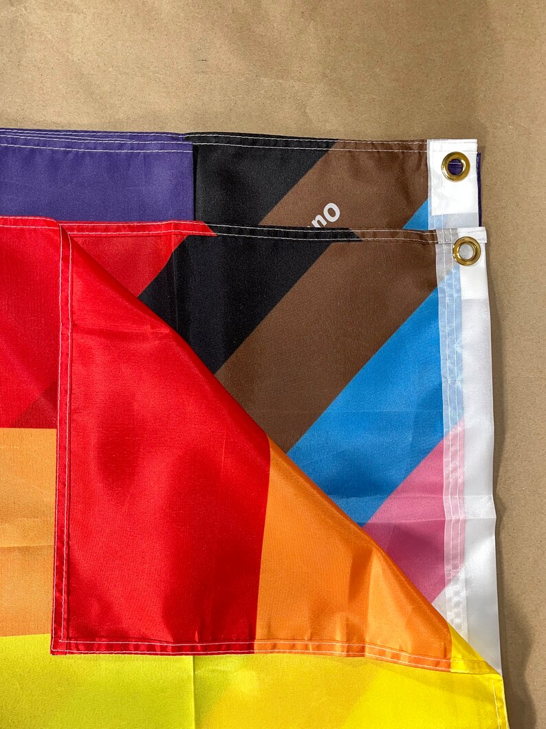 Progressive (inclusive) Pride Flag | Large | 3ft by 5ft | Fabric W ...