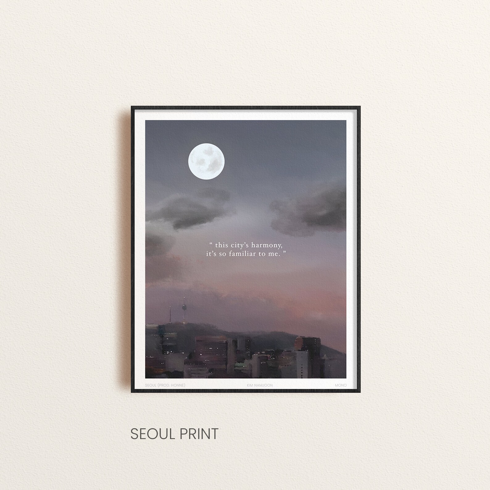 BTS RM Mono Mixtape Illustrated Prints unframed | Etsy