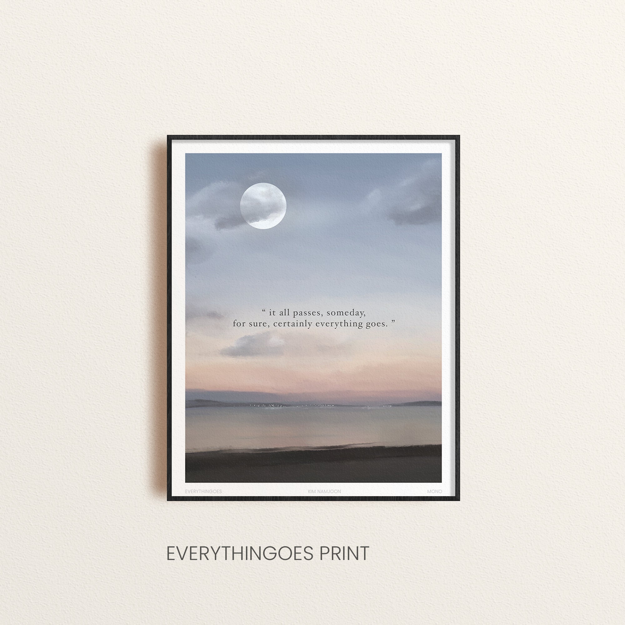 BTS RM Mono Mixtape Illustrated Prints unframed | Etsy