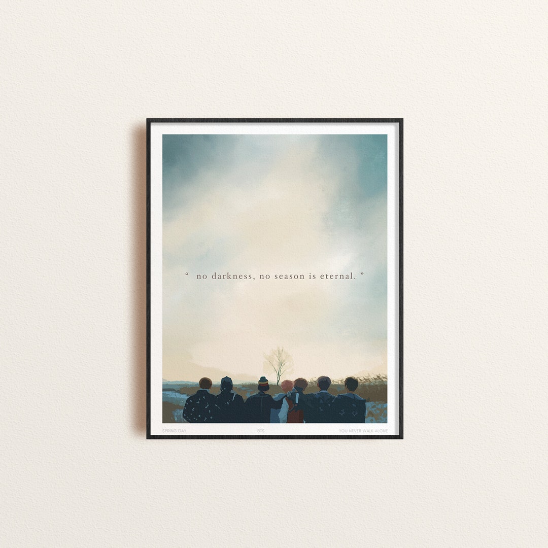 BTS Spring Day Illustrated Print unframed - Etsy