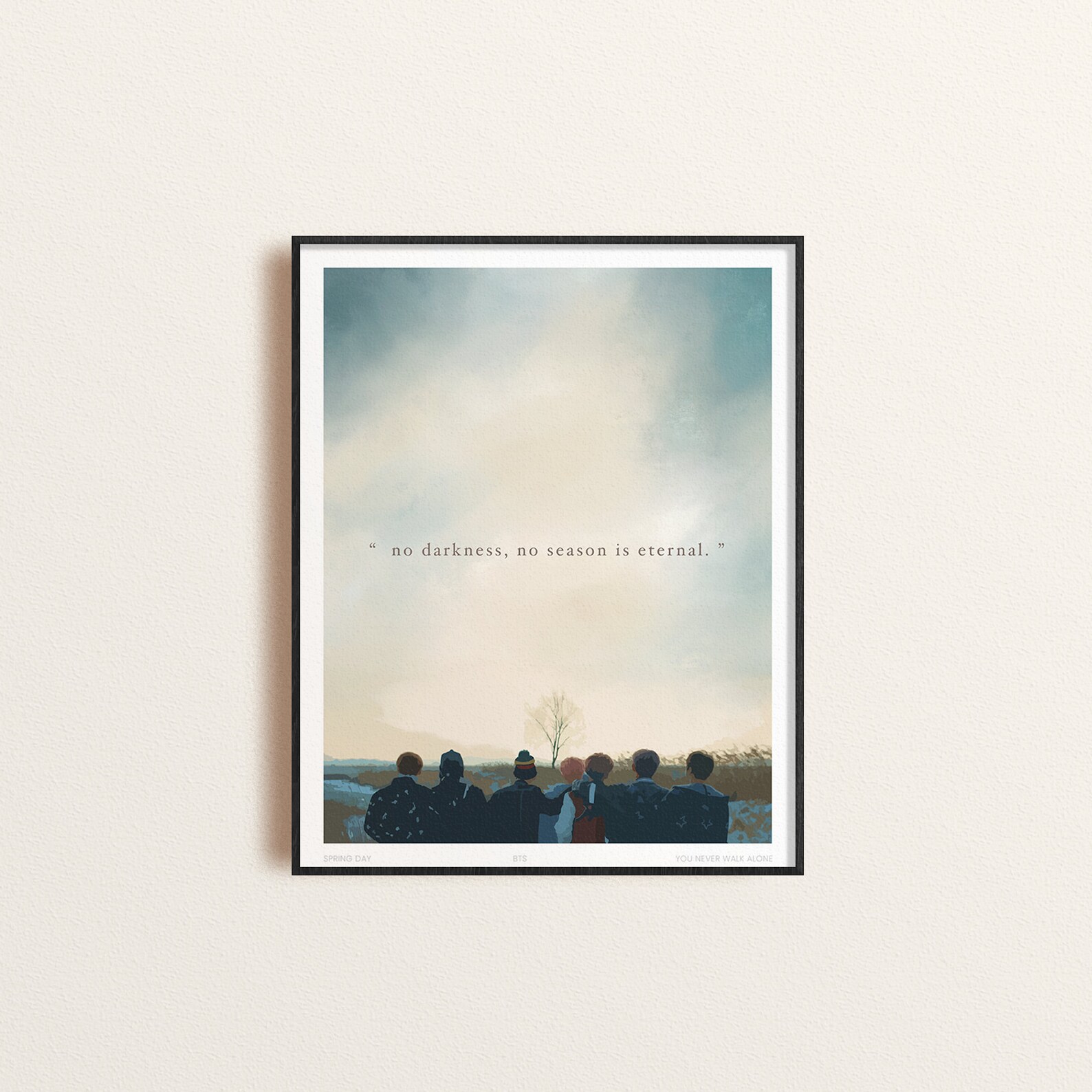 BTS Spring Day Illustrated Print unframed | Etsy