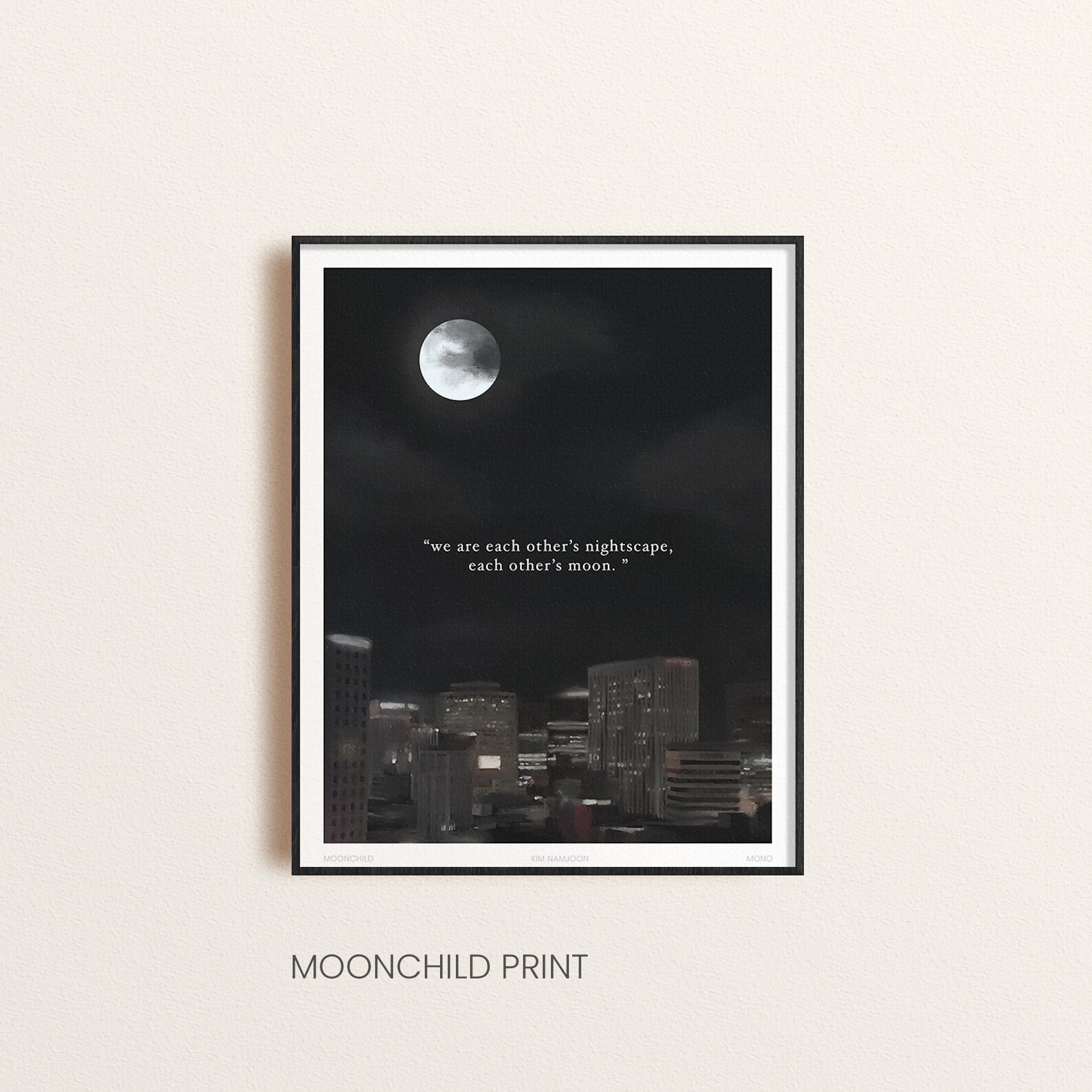 BTS RM Mono Mixtape Illustrated Prints unframed | Etsy