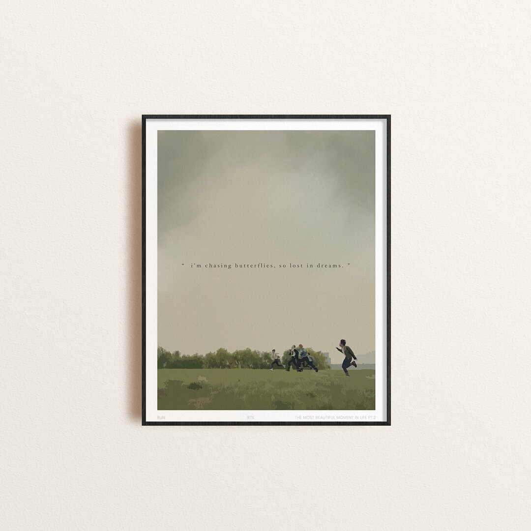 BTS Run Illustrated Print unframed - Etsy