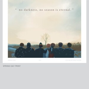 BTS Spring Day Illustrated Print unframed - Etsy