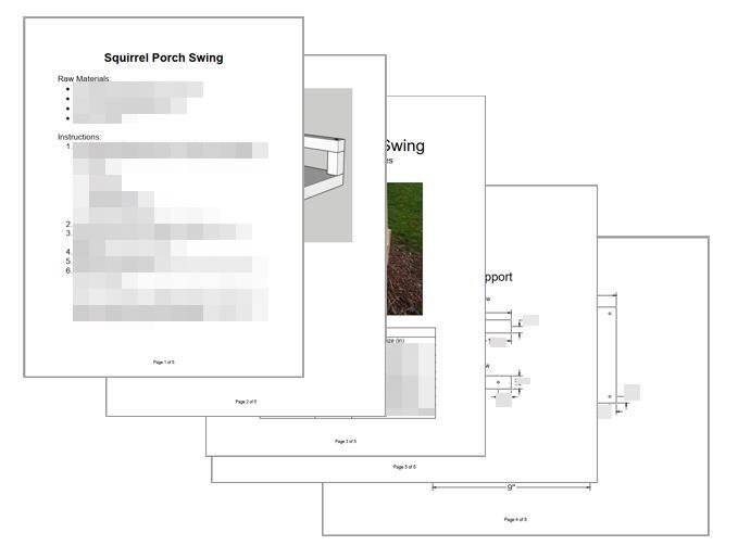 Squirrel Porch Swing Feeder Plans / Instructions / Blueprints - Etsy