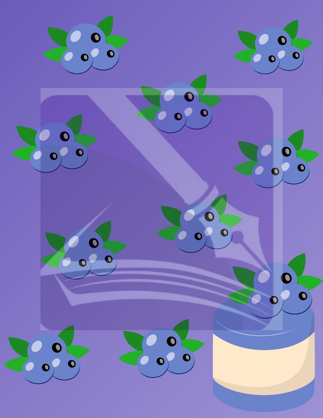 Printable 'the Blueberry Book' Digital Art 8.5x11 Beautiful Journal ...