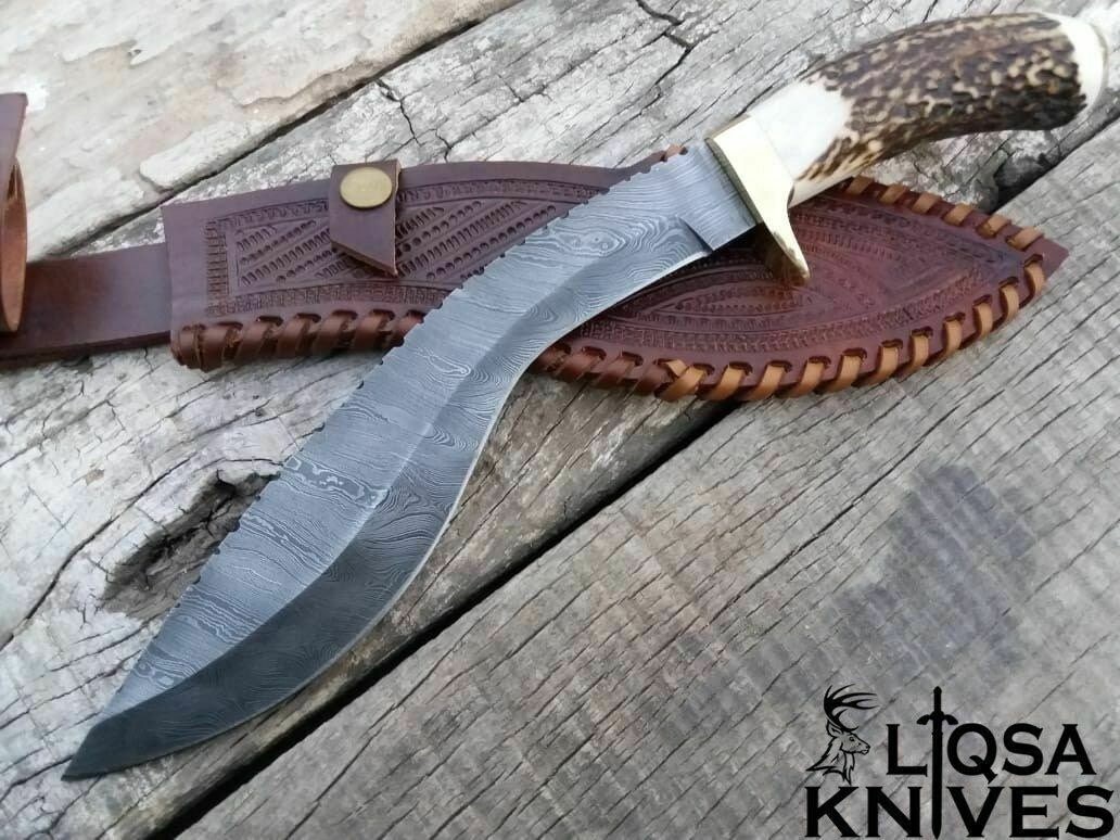 Damascus Steel Custom Handmade Kukri Knife | Etsy