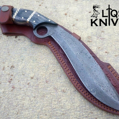 Damascus Steel Custom Handmade Kukri Knife - Etsy