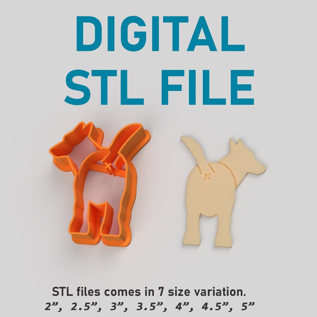 Cookie Cutter STL File - Husky Butt Design 7 Size Variation - Etsy