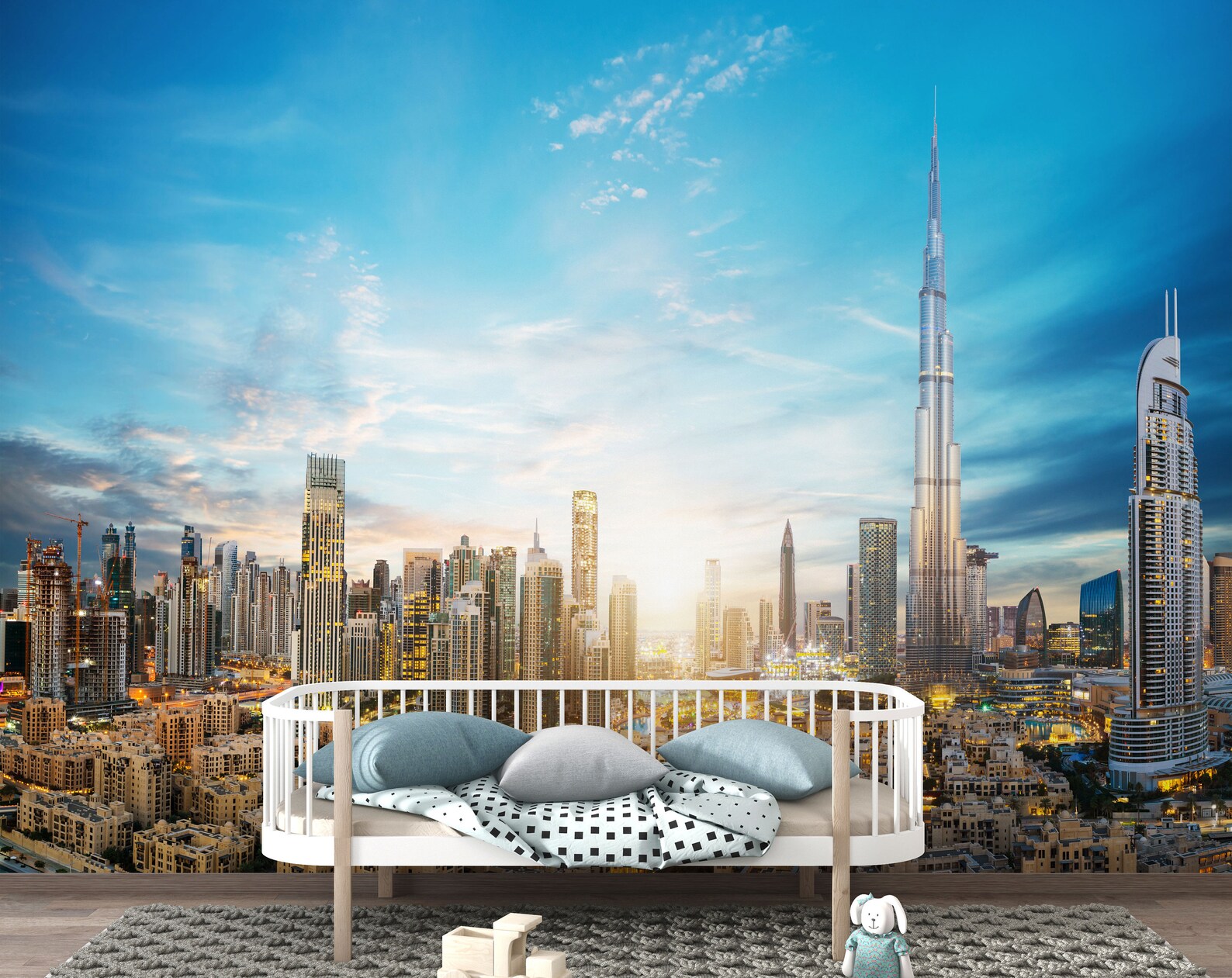 Dubai Downtown Skyline Wallpaper United Arab Emirates City | Etsy