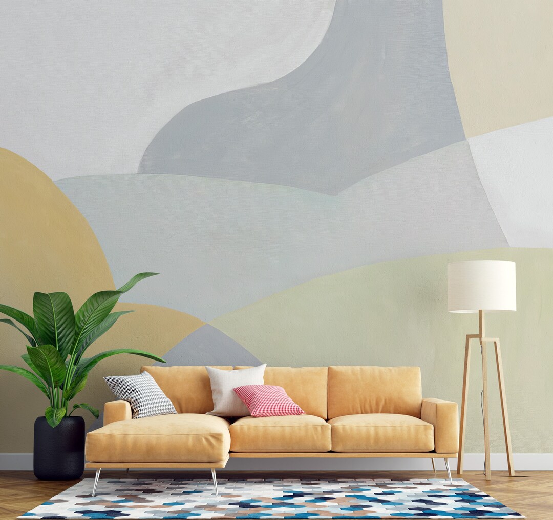 Minimalist Watercolor Pastel Wallpaper Mural Peel and Stick Wallpaper ...