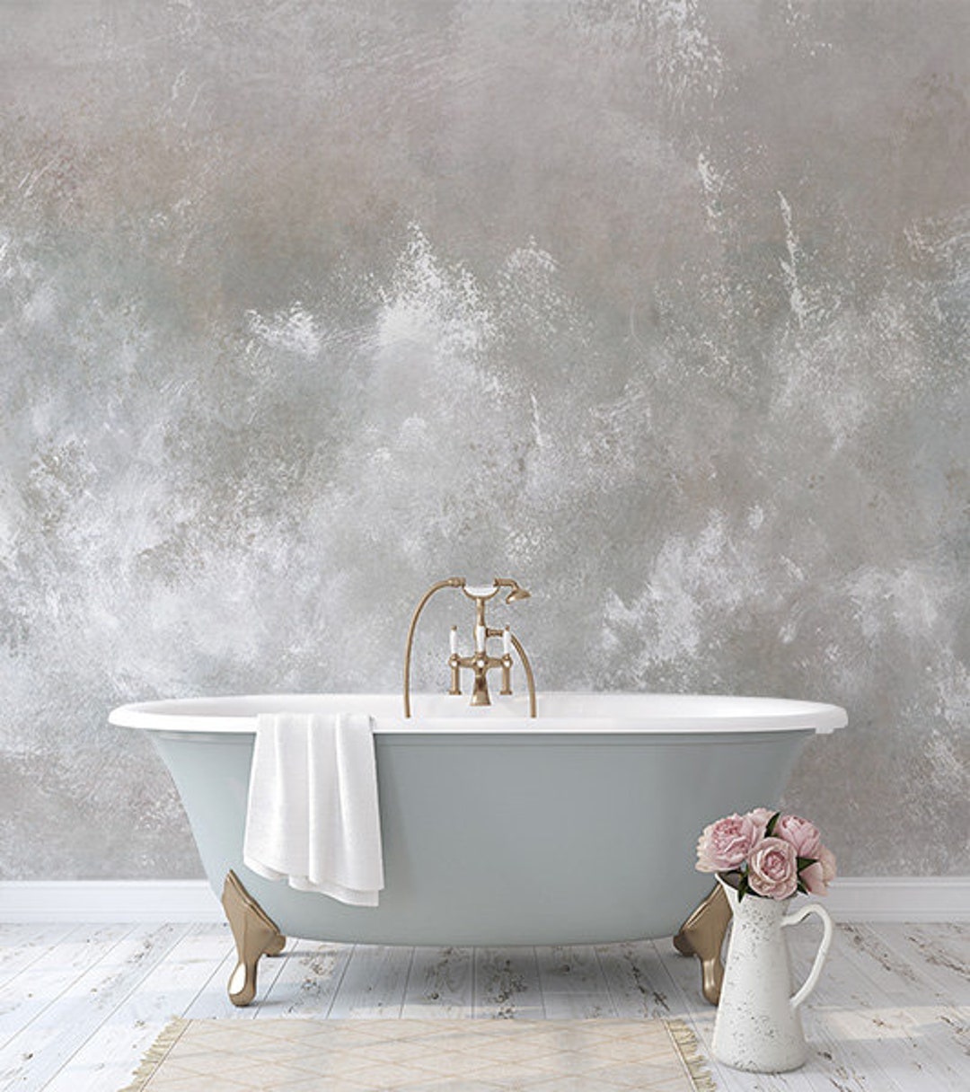 Grey Grunge Stone Wallpaper Mural Industrial Chic Wall Decor Rustic ...