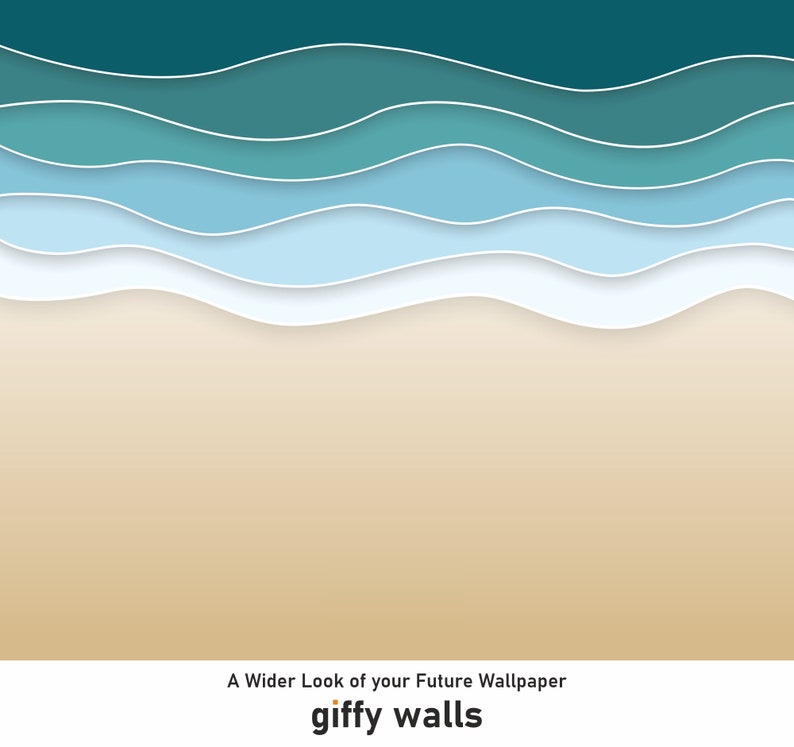 Removable Ocean Wave and Sand Abstract Wallpaper by Giffywalls - Etsy