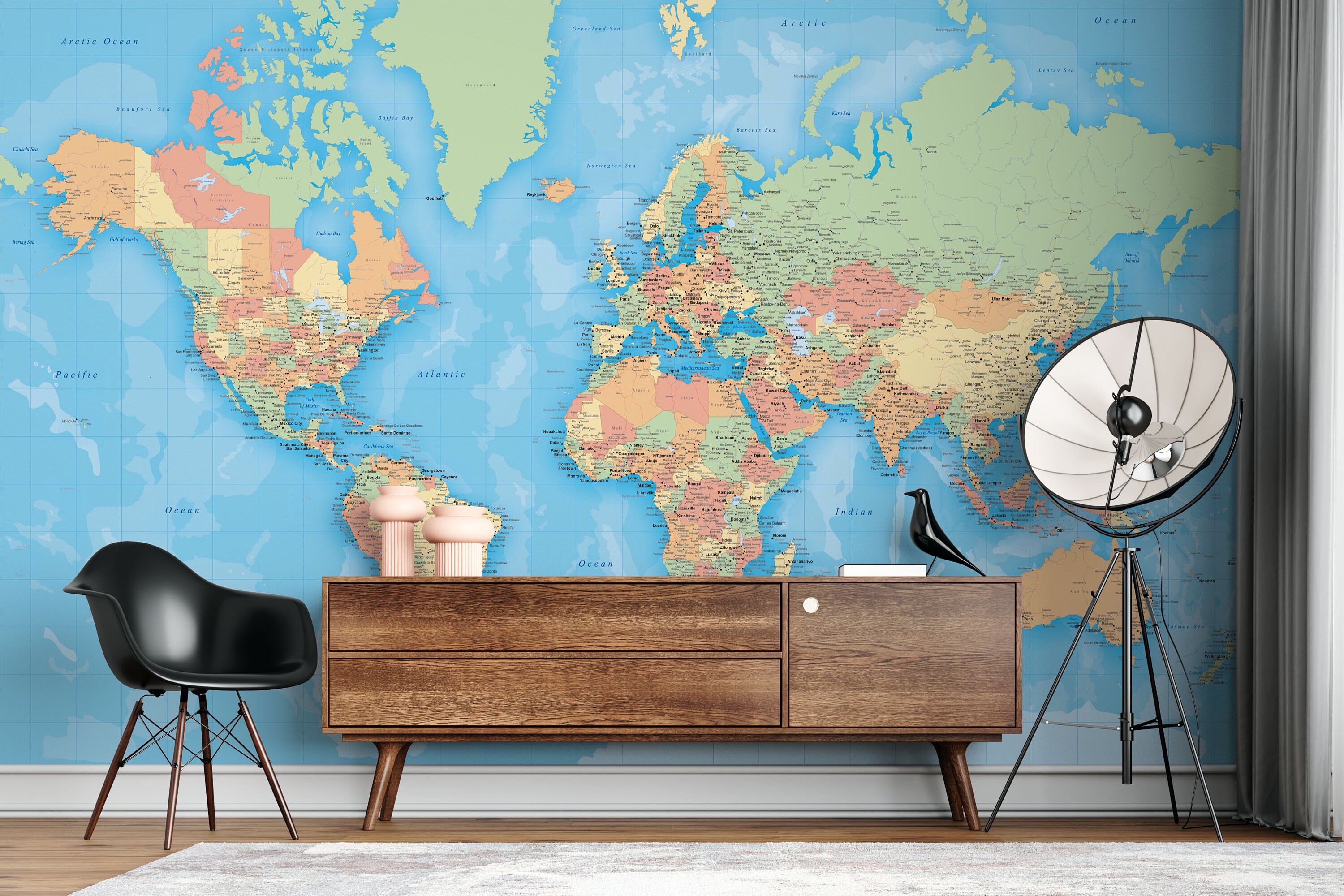 Colorful World Map Wallpaper