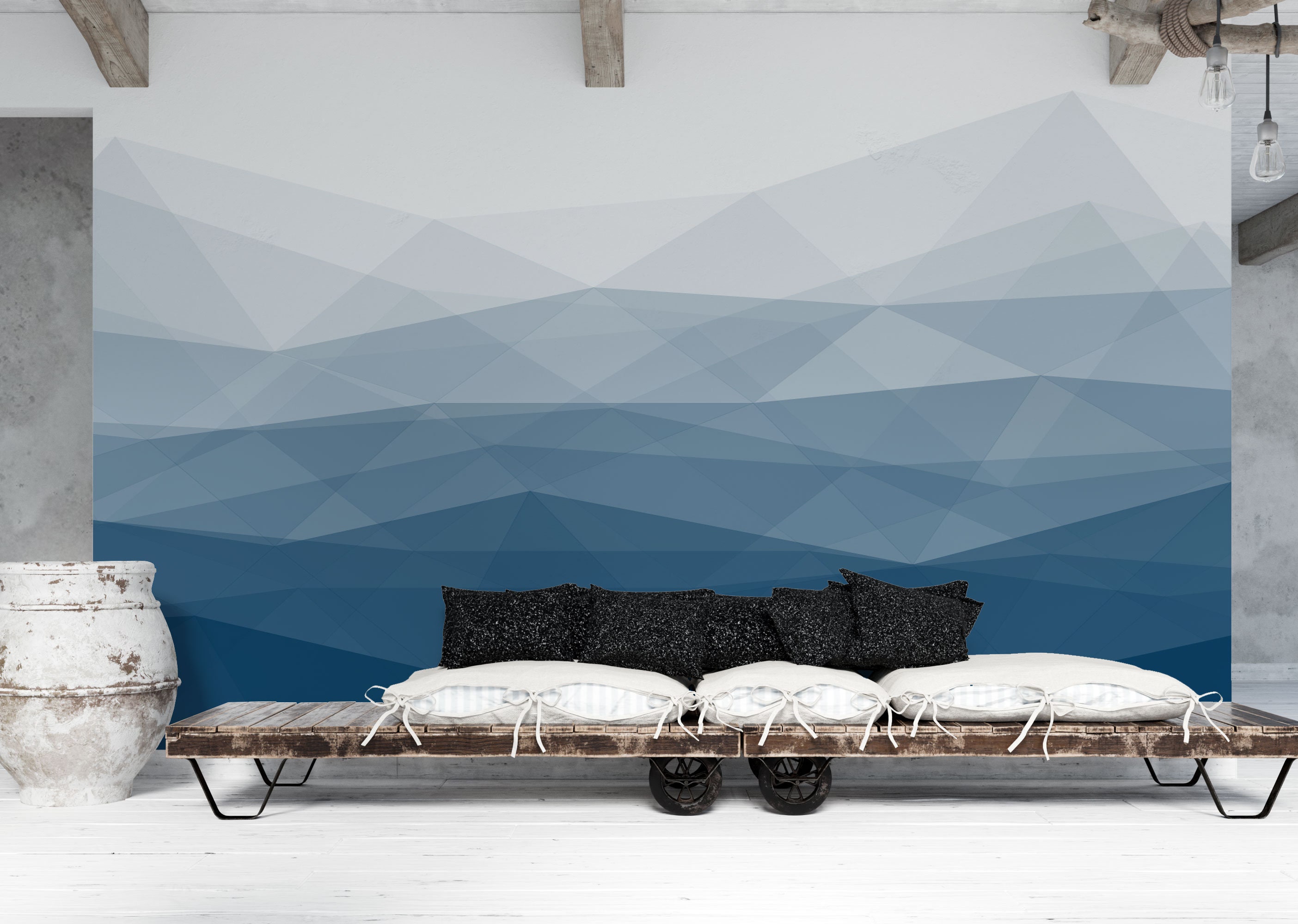 Abstract Mountain Pattern With Color Shades Pattern Peel and - Etsy UK