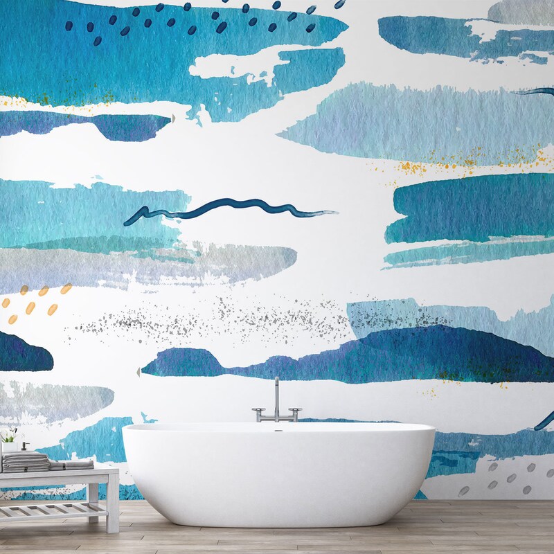 Blue Removable Wallpaper - Etsy