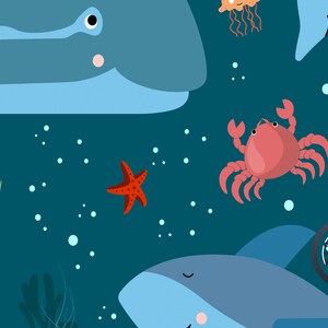Underwater Seaworld With Cute Fish and Marine Life Wallpaper | Etsy