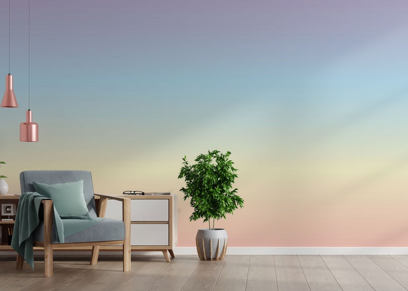 Ombre Wallpaper Color Gradient Peel and Stick Reusable - Etsy