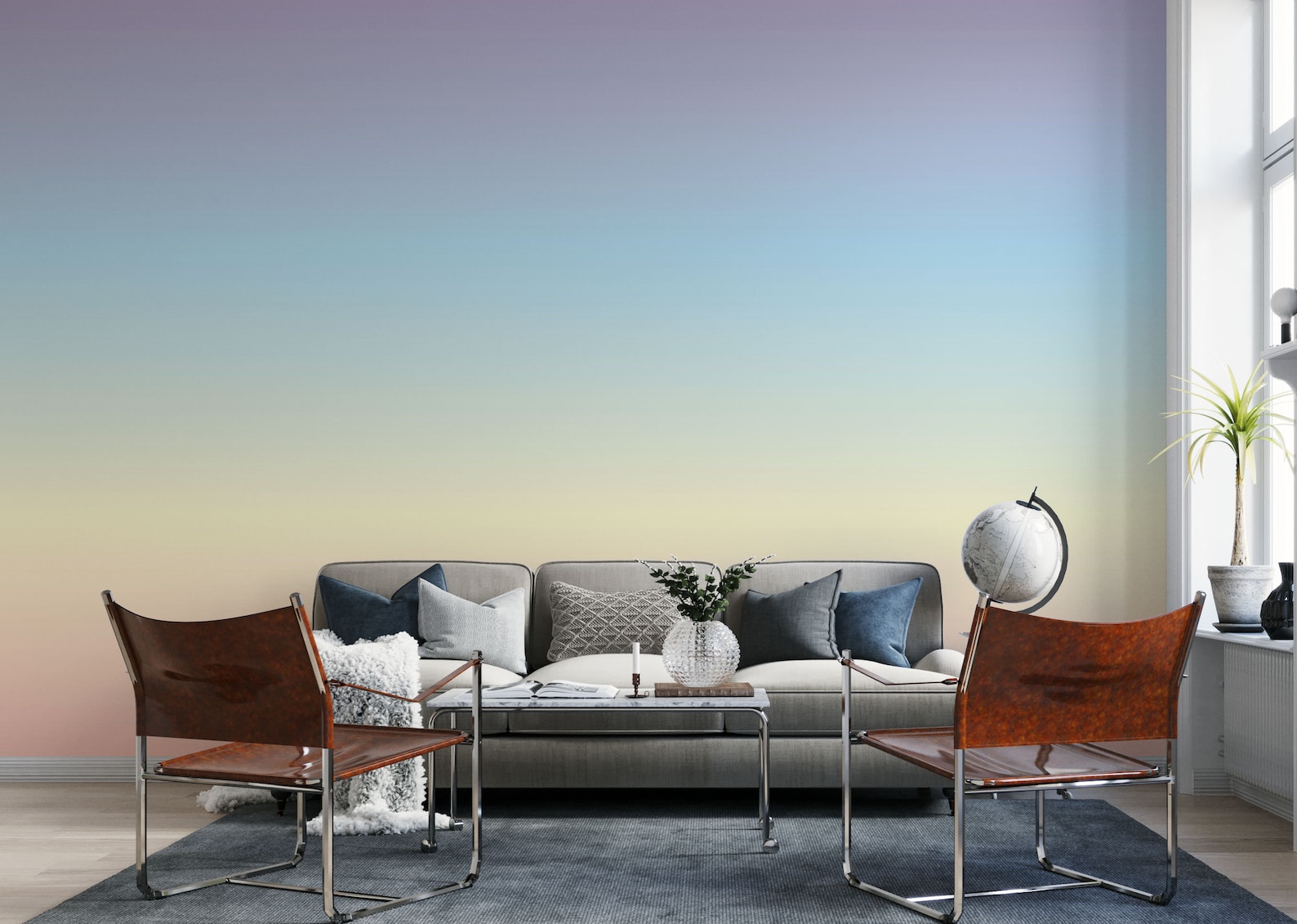 Ombre Wallpaper Color Gradient Peel and Stick Reusable - Etsy