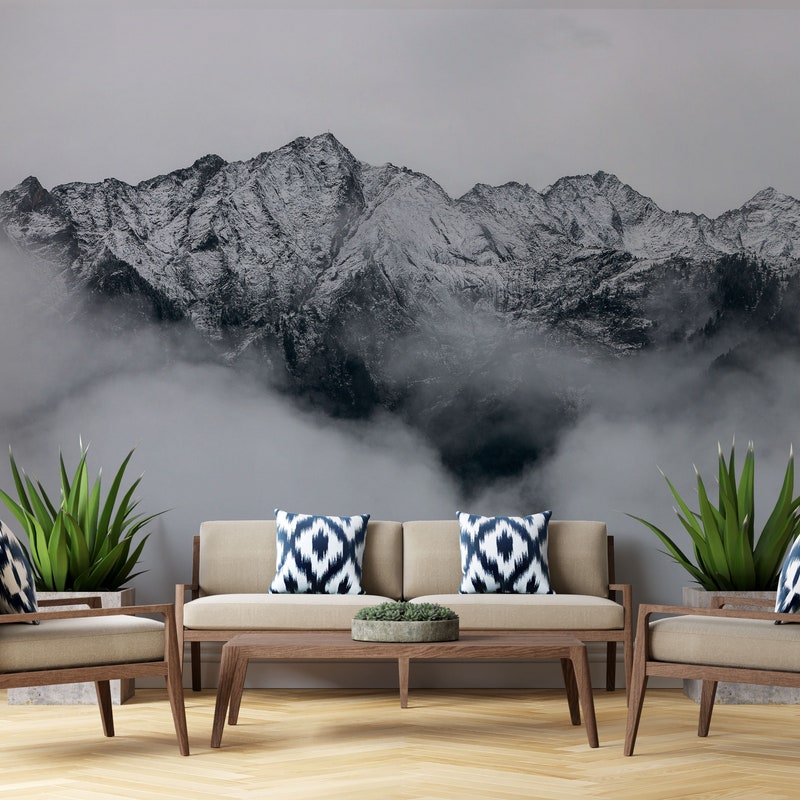 Mountain Mural Wallpaper - Etsy