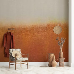 Rustic Orange Modern Wallpaper Mural - Peel and Stick Wallpaper-c415 - Etsy