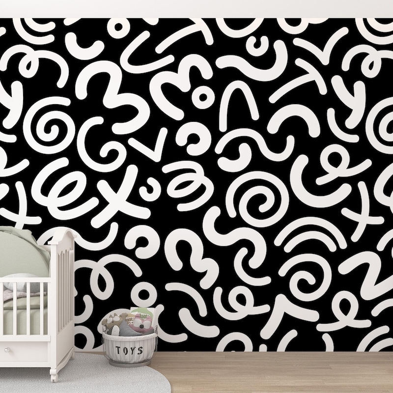 Kids Wallpaper Doodle - Etsy