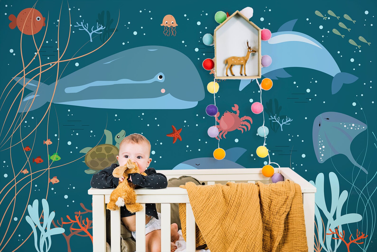 Underwater Seaworld With Cute Fish and Marine Life Wallpaper - Etsy