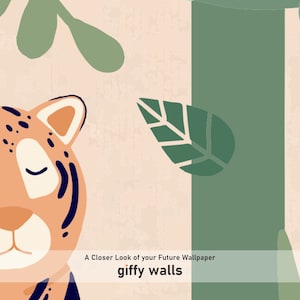 Unique Kids Room Tiger Jungle Wallpaper Mural Colorful Safari Animals ...