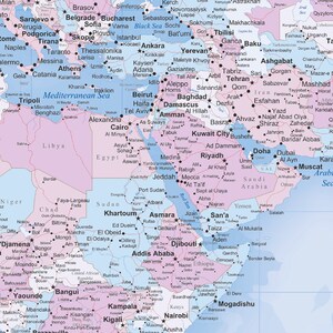 Detailed Light Color World Map Wallpaper, Blue Political Detailed World ...