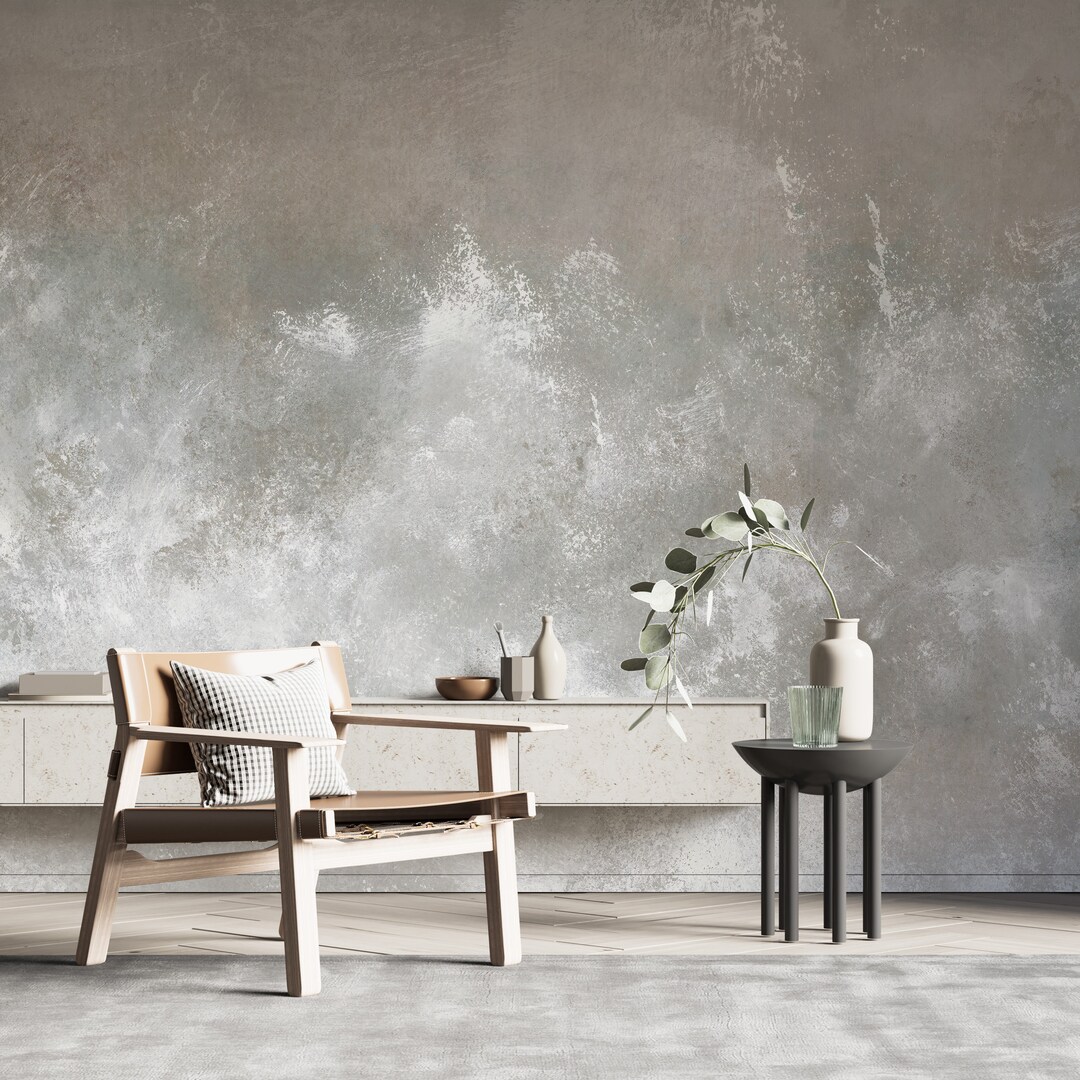 Grey Grunge Stone Wallpaper Mural | Industrial Chic Wall Decor | Rustic ...
