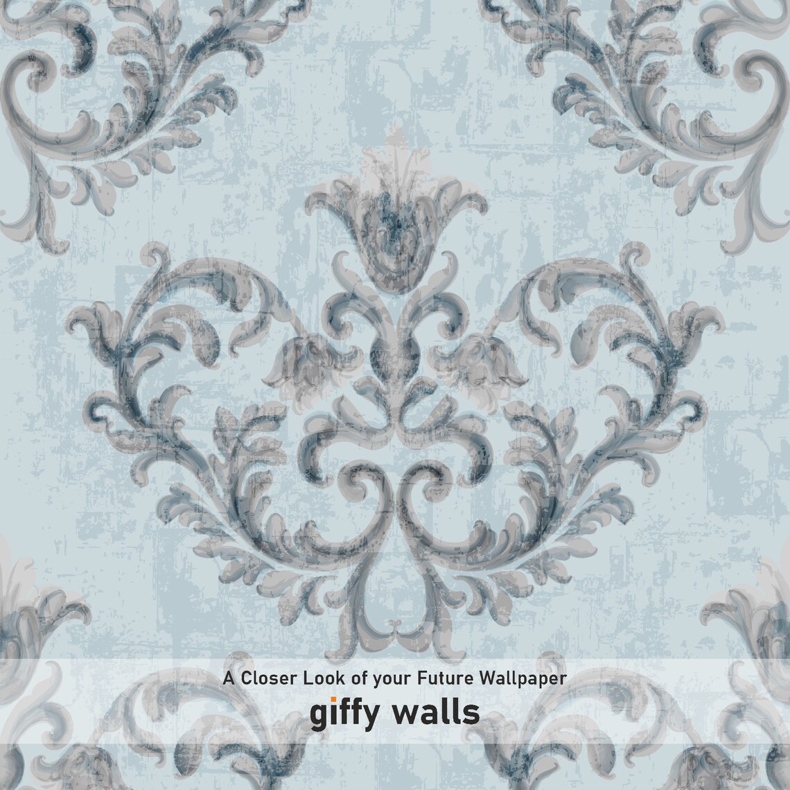 Rococo Floral Damask Wallpaper With Seamless Patterns Peel - Etsy
