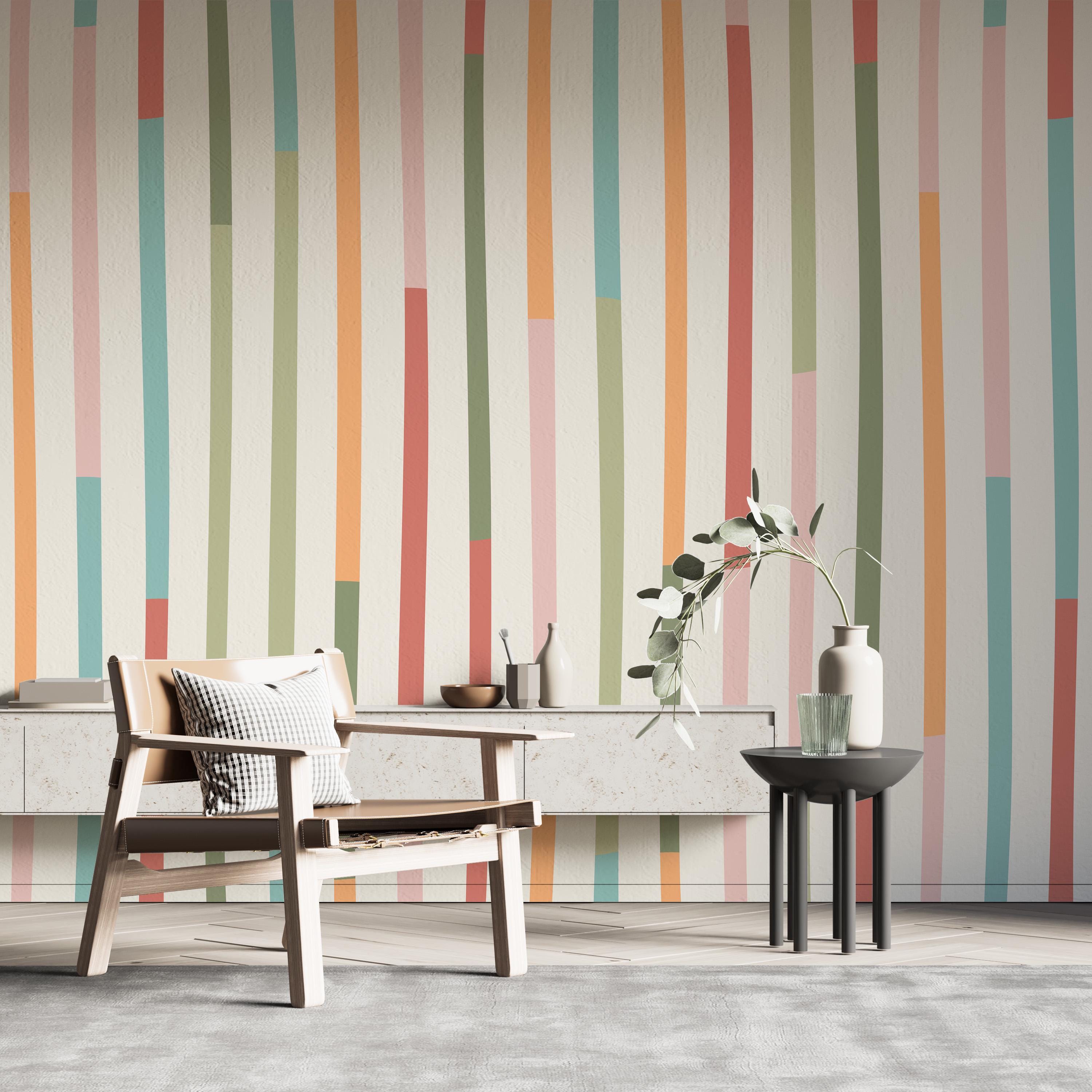 Playful Pastel Stripe Wallpaper for Nursery - Etsy