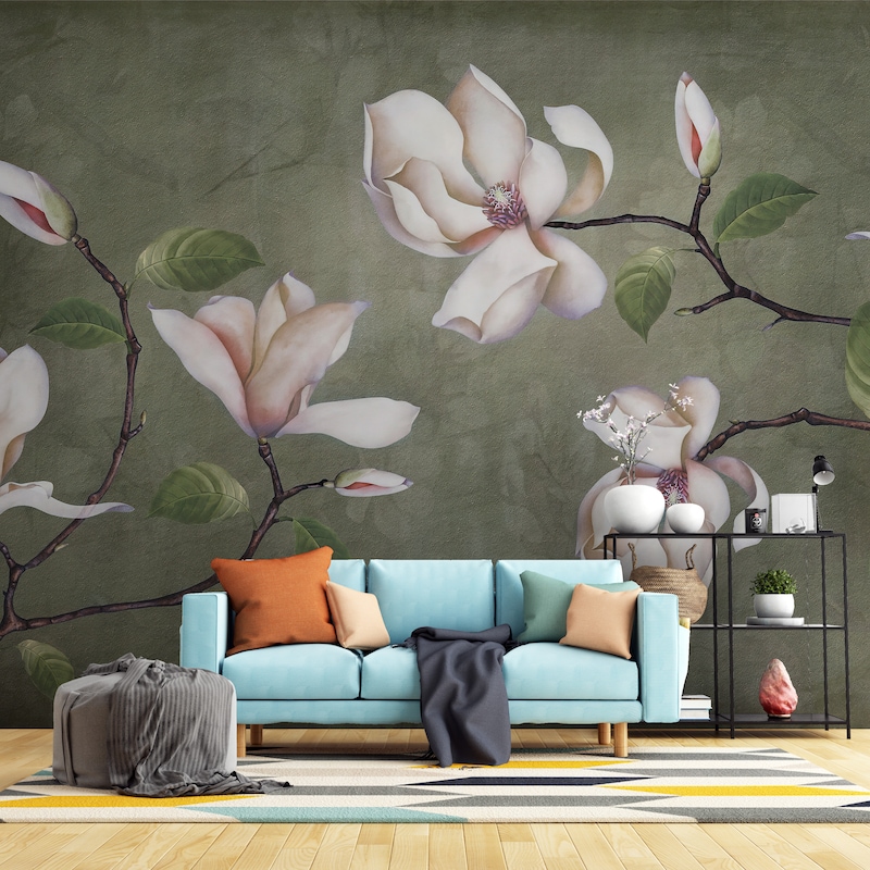 Magnolia Mural - Etsy