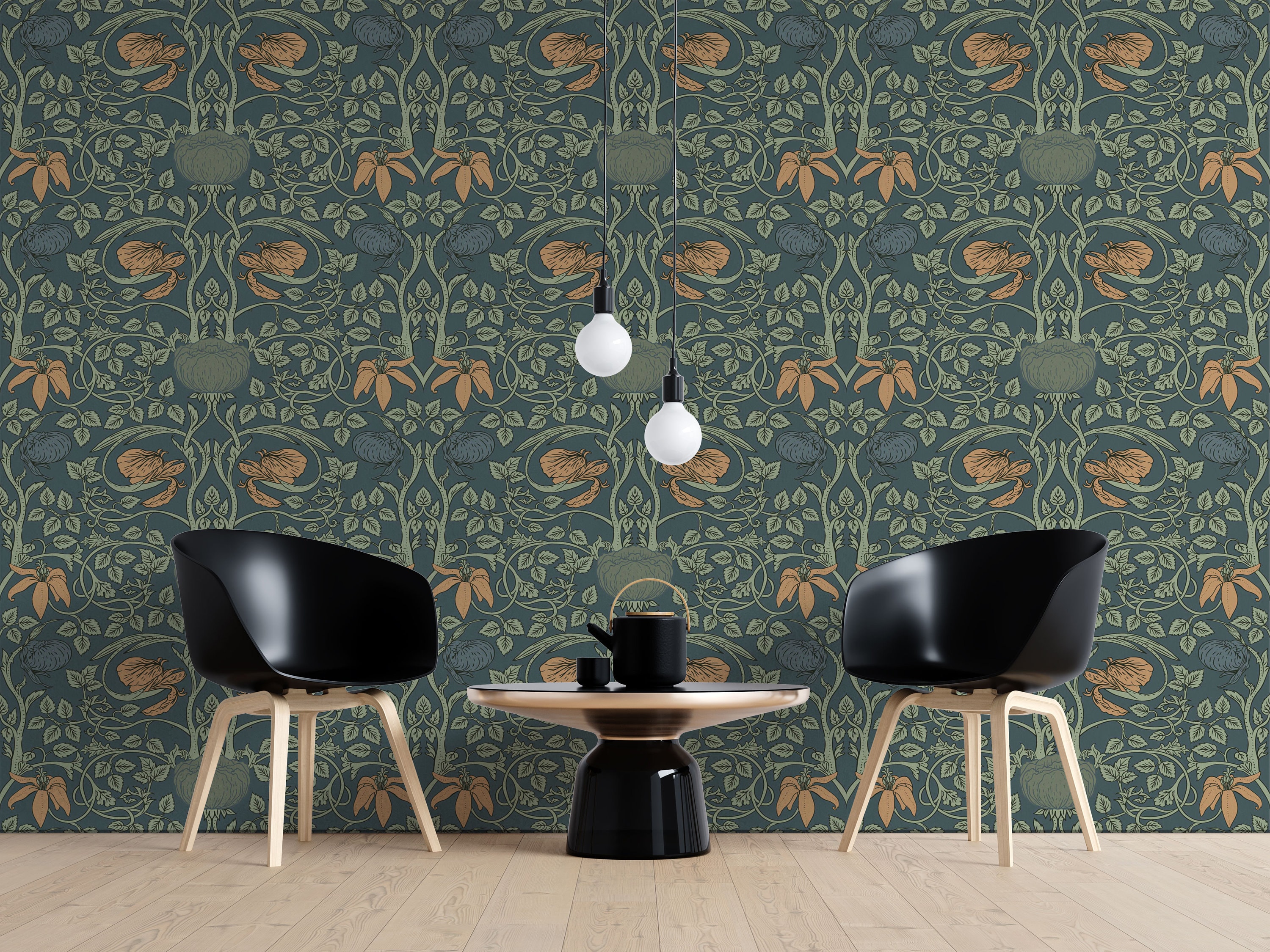 Vintage Floral Wallpaper Peel And Stick Retro Art Design Etsy