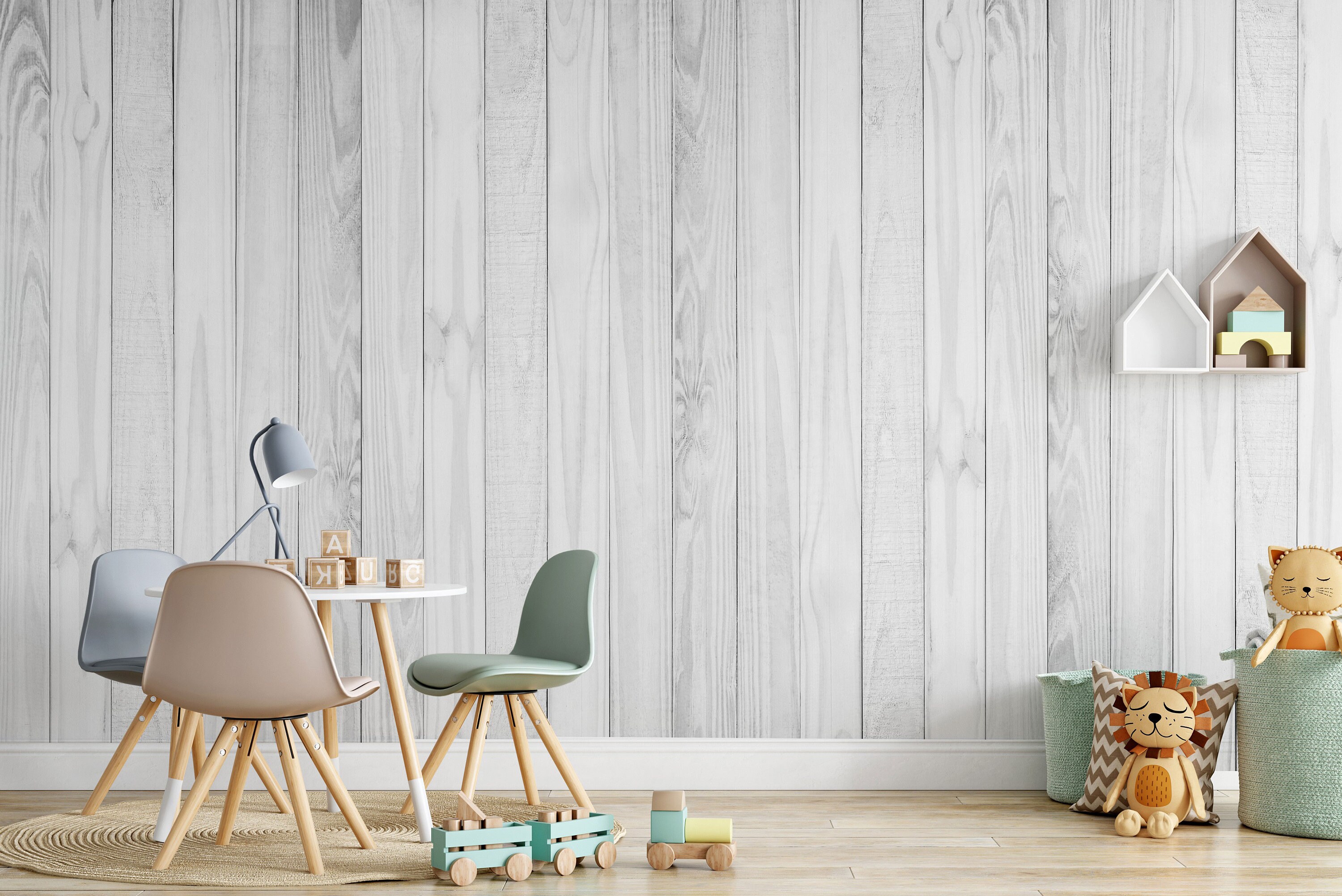 White Wood Panel Wallpaper Peel and Stick Kid s Room Wallpaper Traditional Paper Etsy