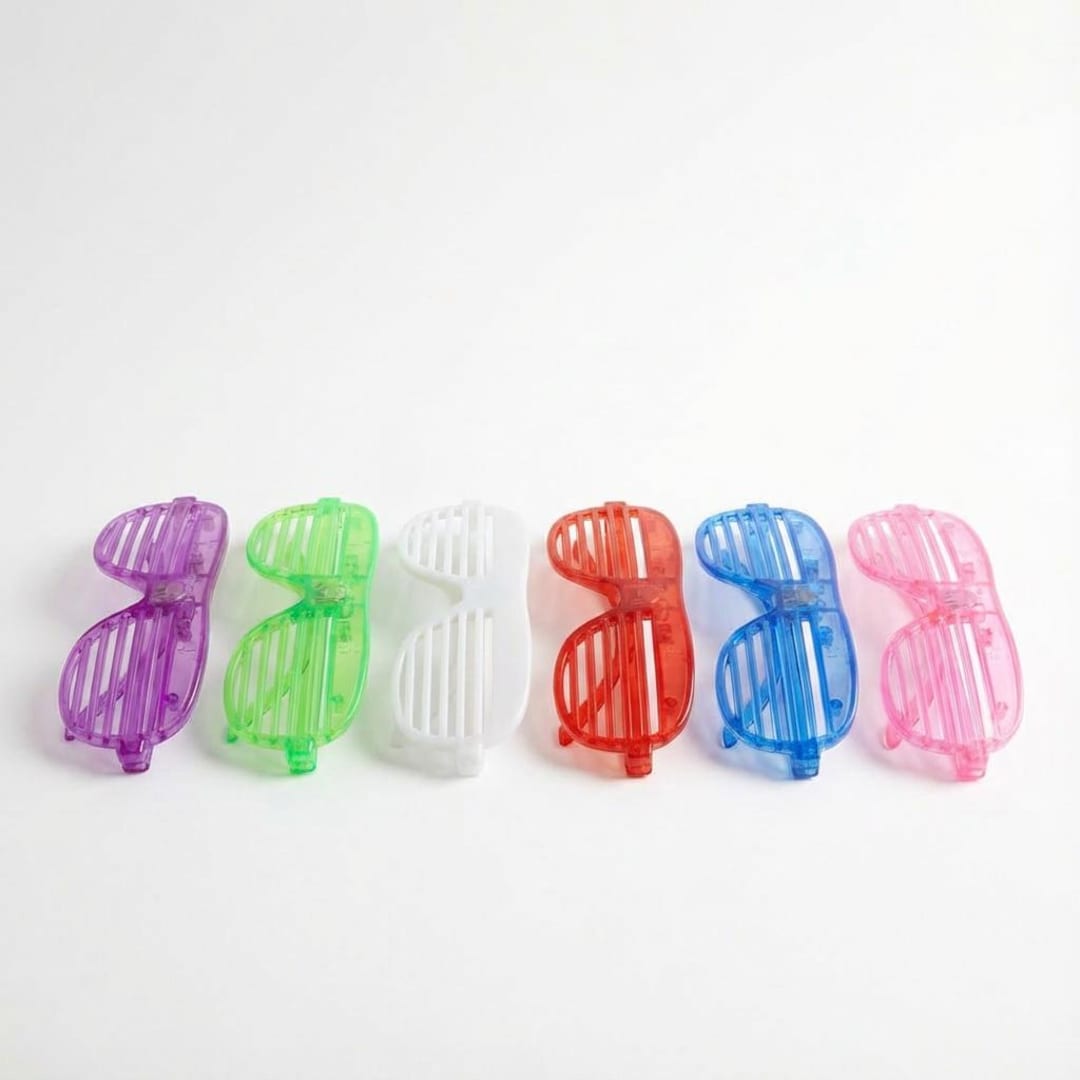 Electric Glow LED Light-up Shutter Shades Glasses – Assorted Colors, 3 ...