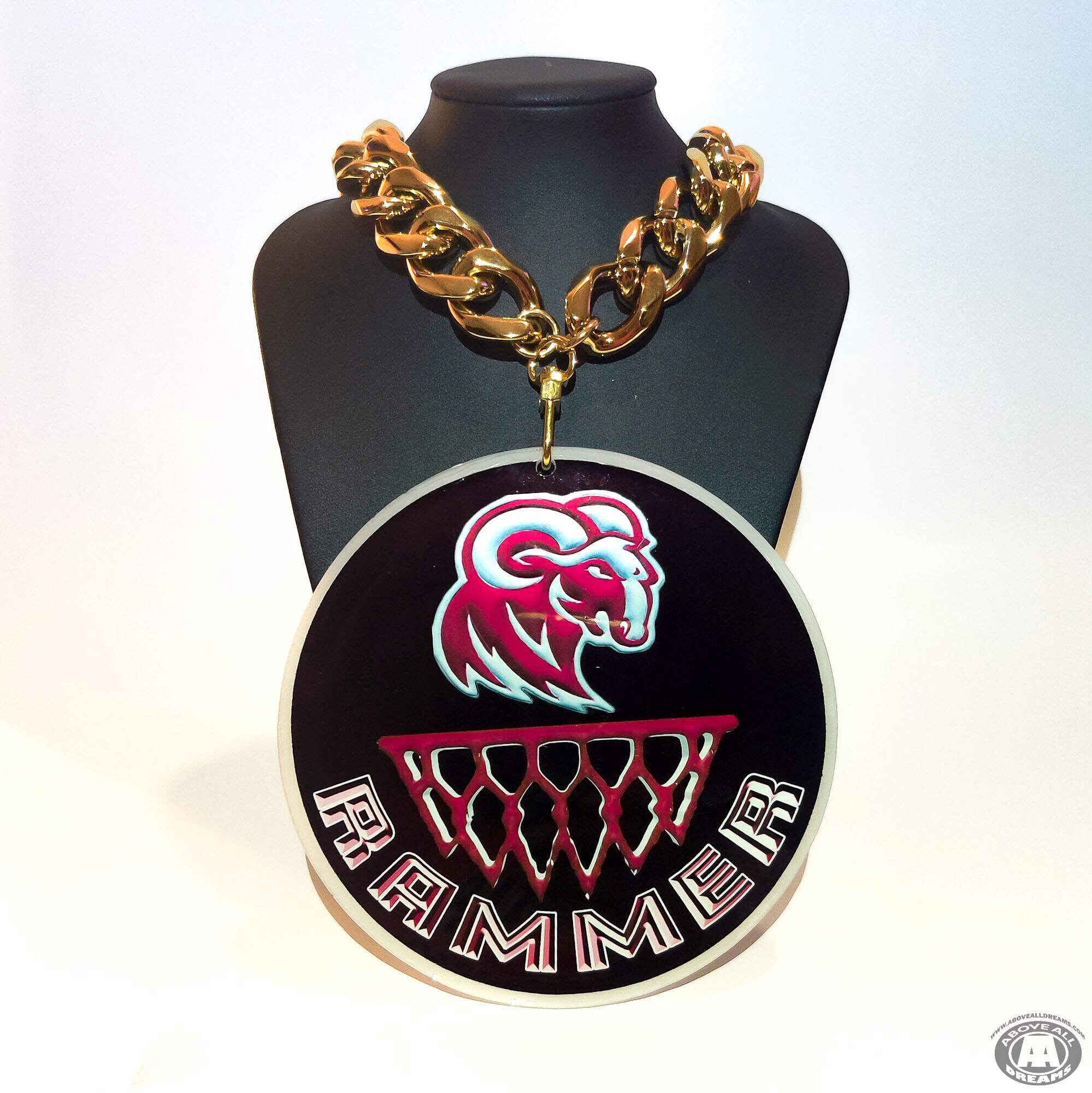Customizable Trophy Medallion Charm With Chunky Gold Chain - Etsy
