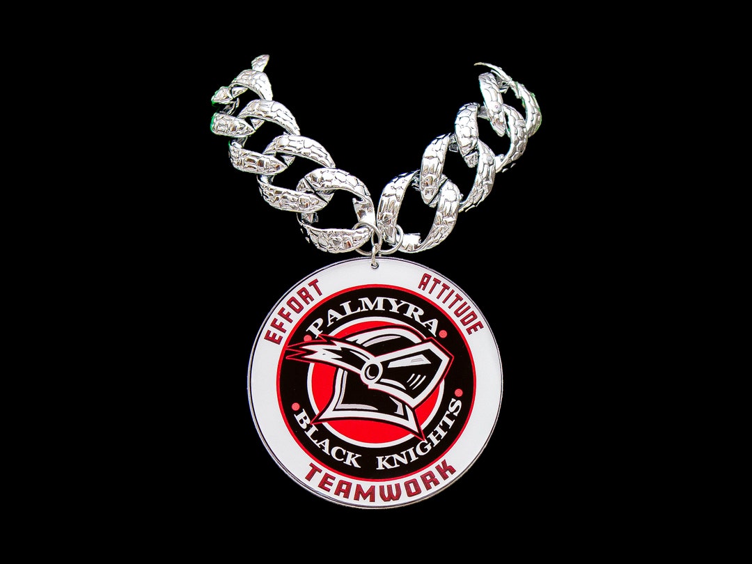 Customizable Trophy Medallion Charm With Chunky Gold Chain - Etsy