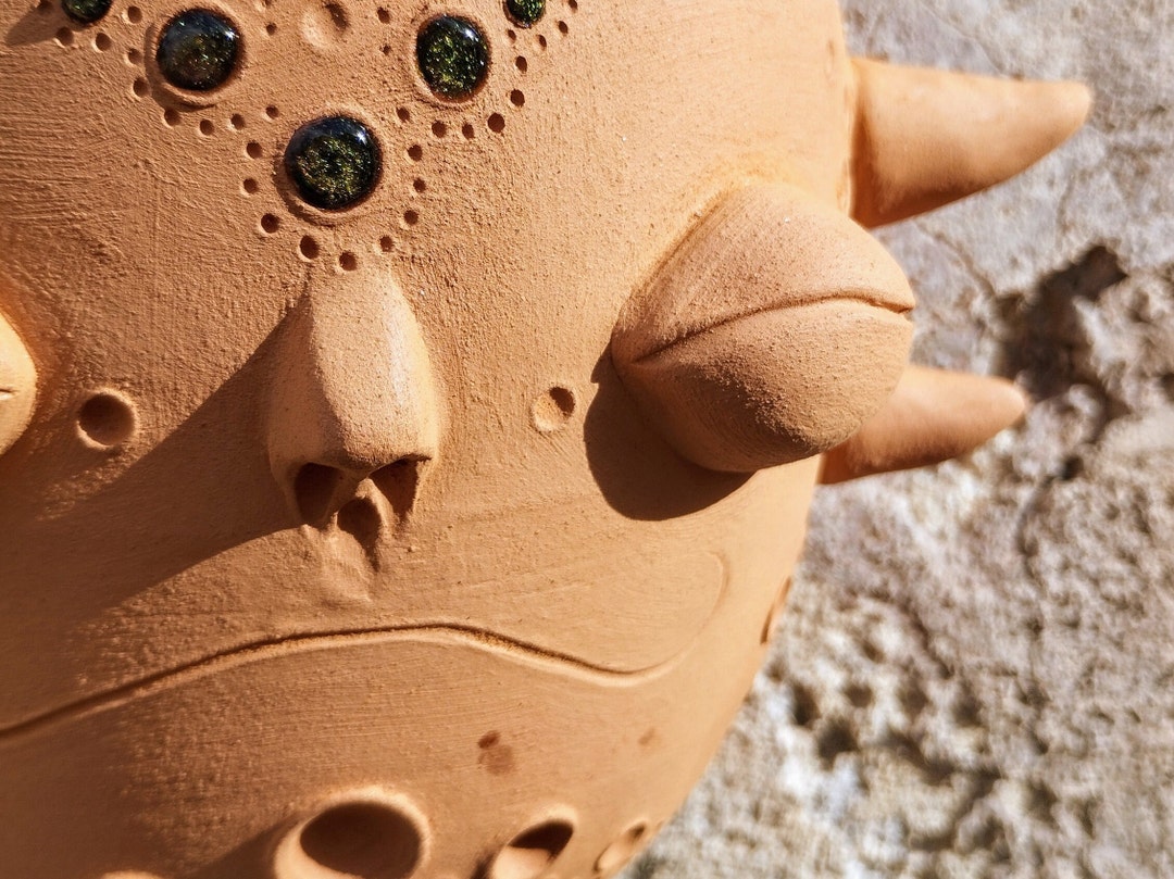 Handmade Terracotta Monster Planter Totem Tiki Pot Planter Unique ...