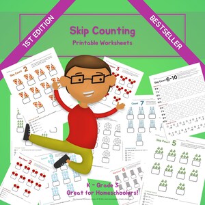 Skip Counting Math Worksheets Digital PDF Download Early Math Education ...