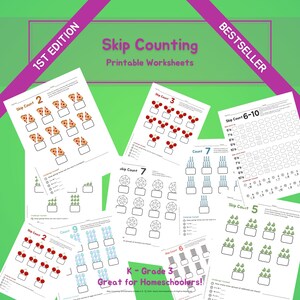 Skip Counting Math Worksheets | Digital PDF Download | Early Math ...