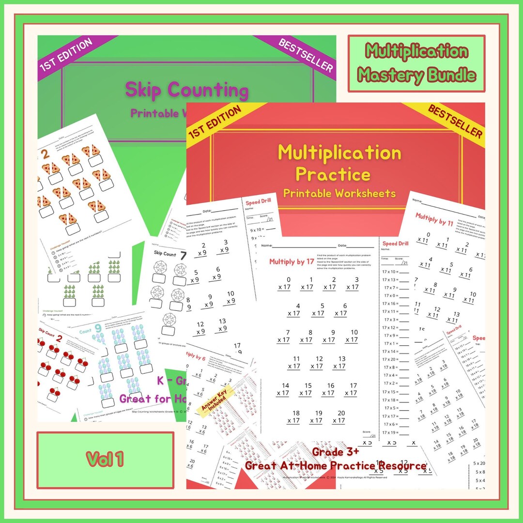Multiplication Mastery Bundle: Vol 1 | Includes 2 Workbooks | Digital ...