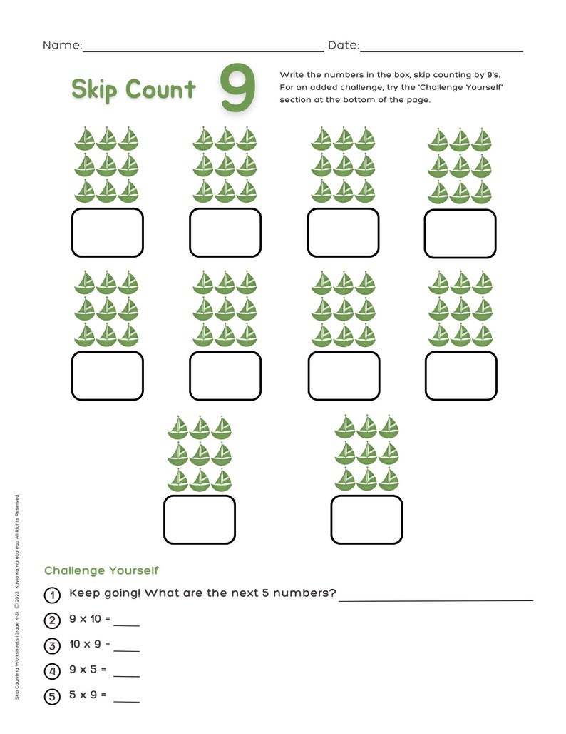 Skip Counting Math Worksheets Digital PDF Download Early Math Education ...