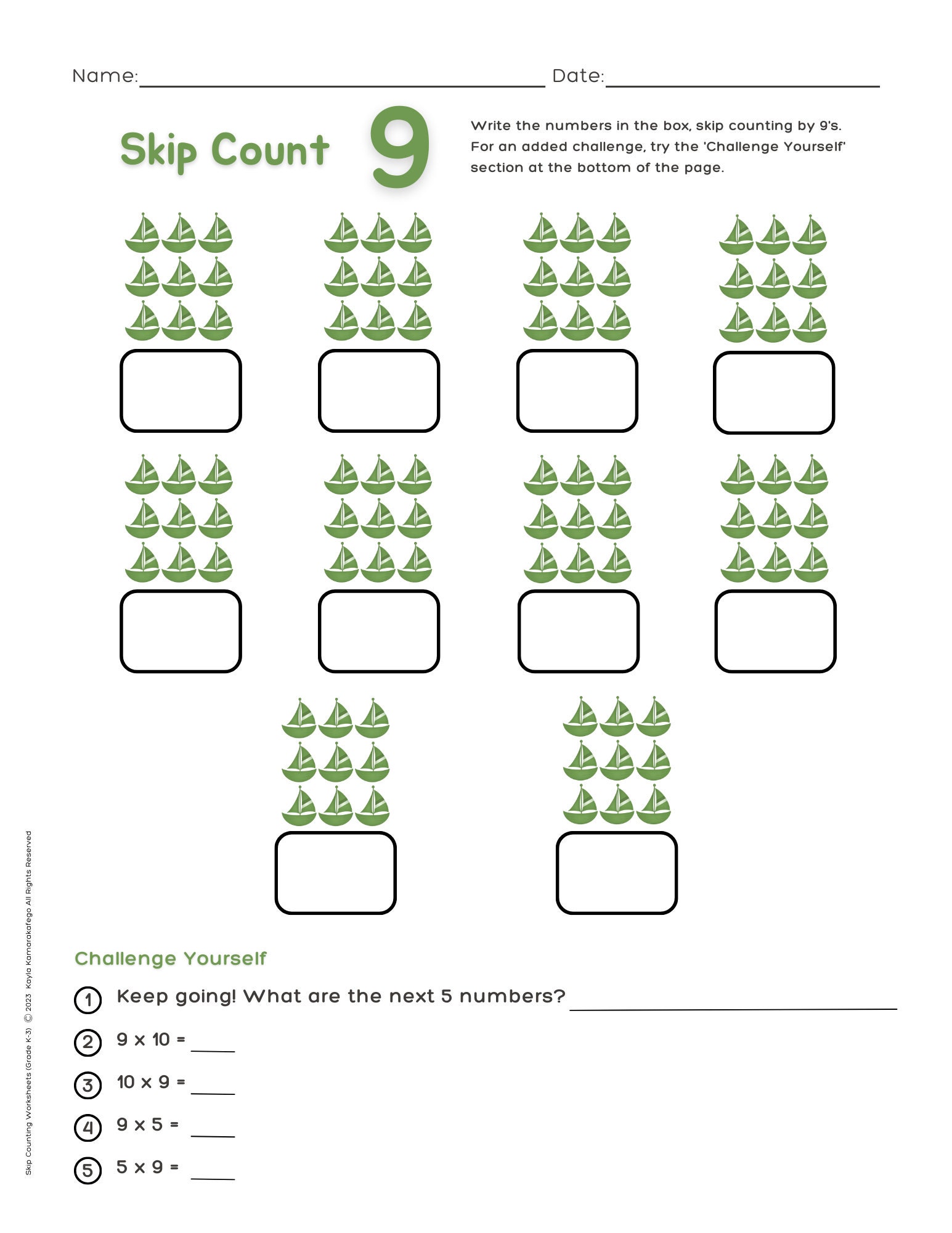 Skip Counting Math Worksheets Digital PDF Download Early Math Education ...
